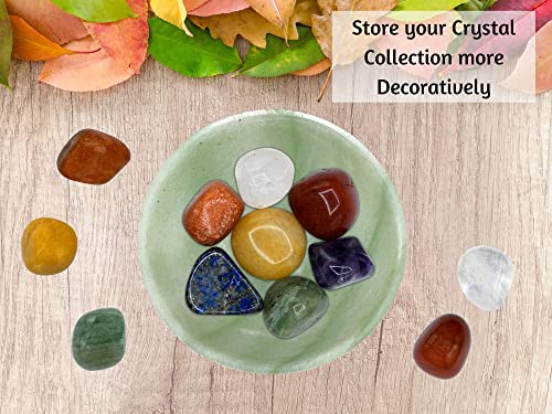 Green Aventurine Crystal Bowl - 2" Gem Stone Bowl for Altar Offering Bowl