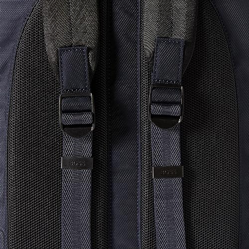 BOSS Men's Contrast Stripe Logo Polyester Backpack, Admiral Blue, ONE Size