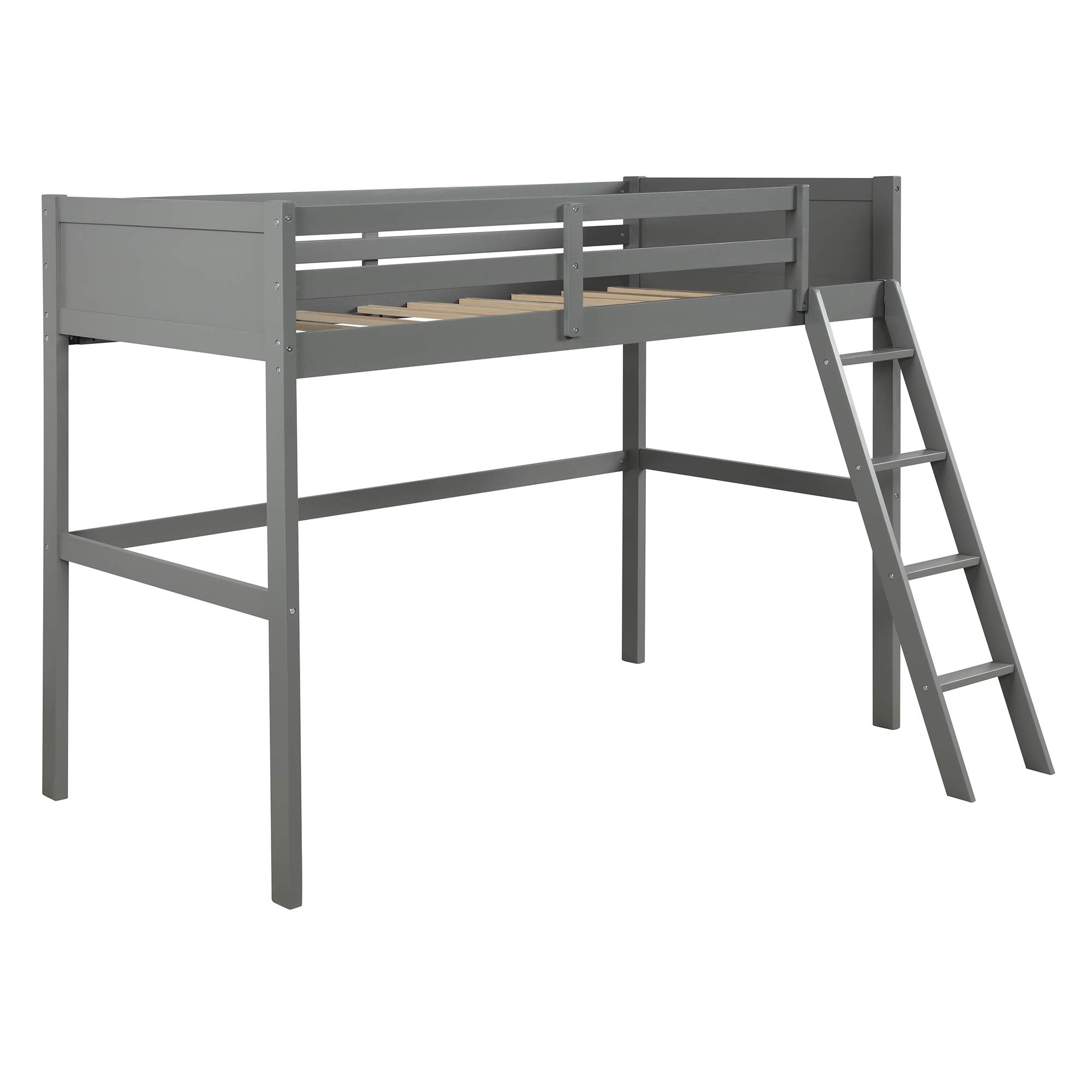 BIADNBZ Twin Over Full Bunk Bed L-shaped with Storage Cabinet, Wooden Bunkbeds Can be Converted to Loftbed and Platform Bedframe, for Kids Teens Adults, Gray