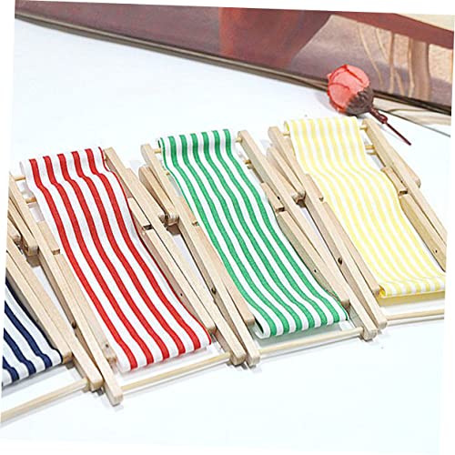 Homoyoyo 2pcs Deck Chair Model Mini Folding Chair Decorative Outdoor Decor Outdoor Tables and Chairs Mini Deck Chair Mini Foldable Recliner Mini Furniture Simulation Recliner Model Green