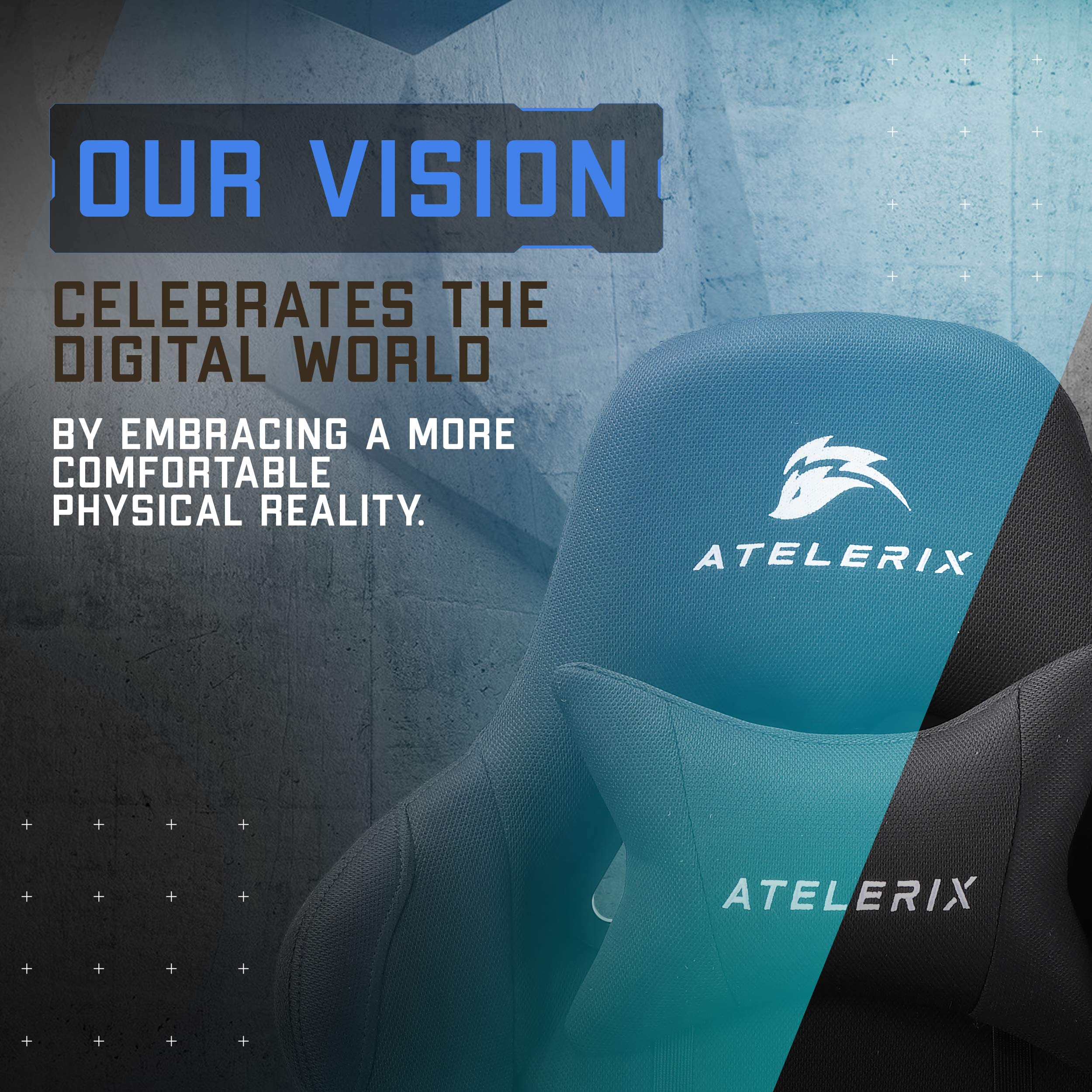 Atelerix Ventris Gaming Chair - PU Leather, Fabric, & Extra Wide Options - Office or Computer - Tilting & Ergonomic Adjustable Swivel Game Chair w/ 4D Covered Armrests, Headrest & Lumbar Support