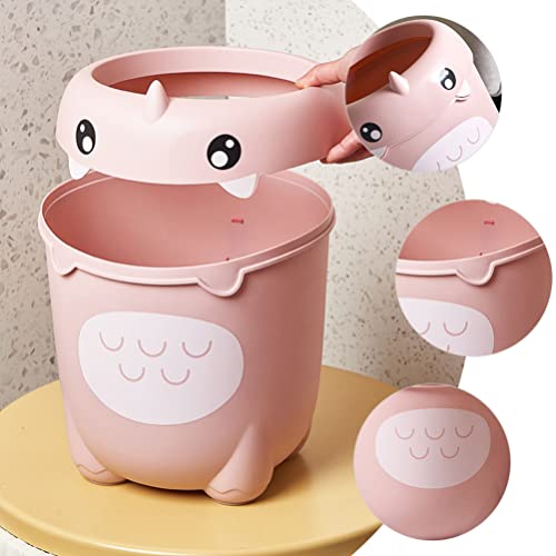 FOMIYES Trash Cans Rainbow Basket Plastic Garbage Can Trash Can Cartoon Garbage Bin Wastebasket Garbage Waste Basket with Pressure Ring for Home Kitchen Bathroom Cute