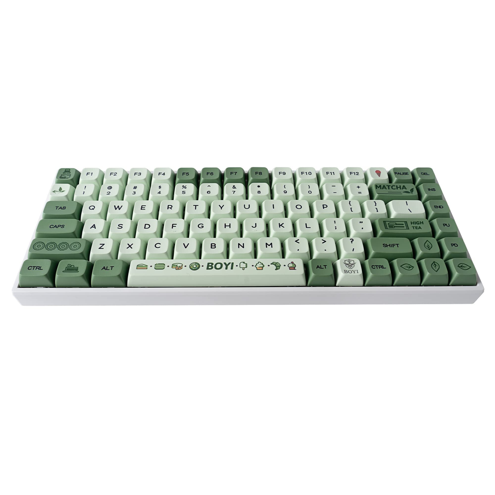 BOYI KD84 Hot Swappable 75% Compact Gateron Yellow Switch Keyboard, Bluetooth 5.0/Wireless 2.4G/Wired Type-C Tri-Mode N-Key Rollover RGB Mechanical Gaming Keyboard (BOYI Matcha XDA Keycaps)