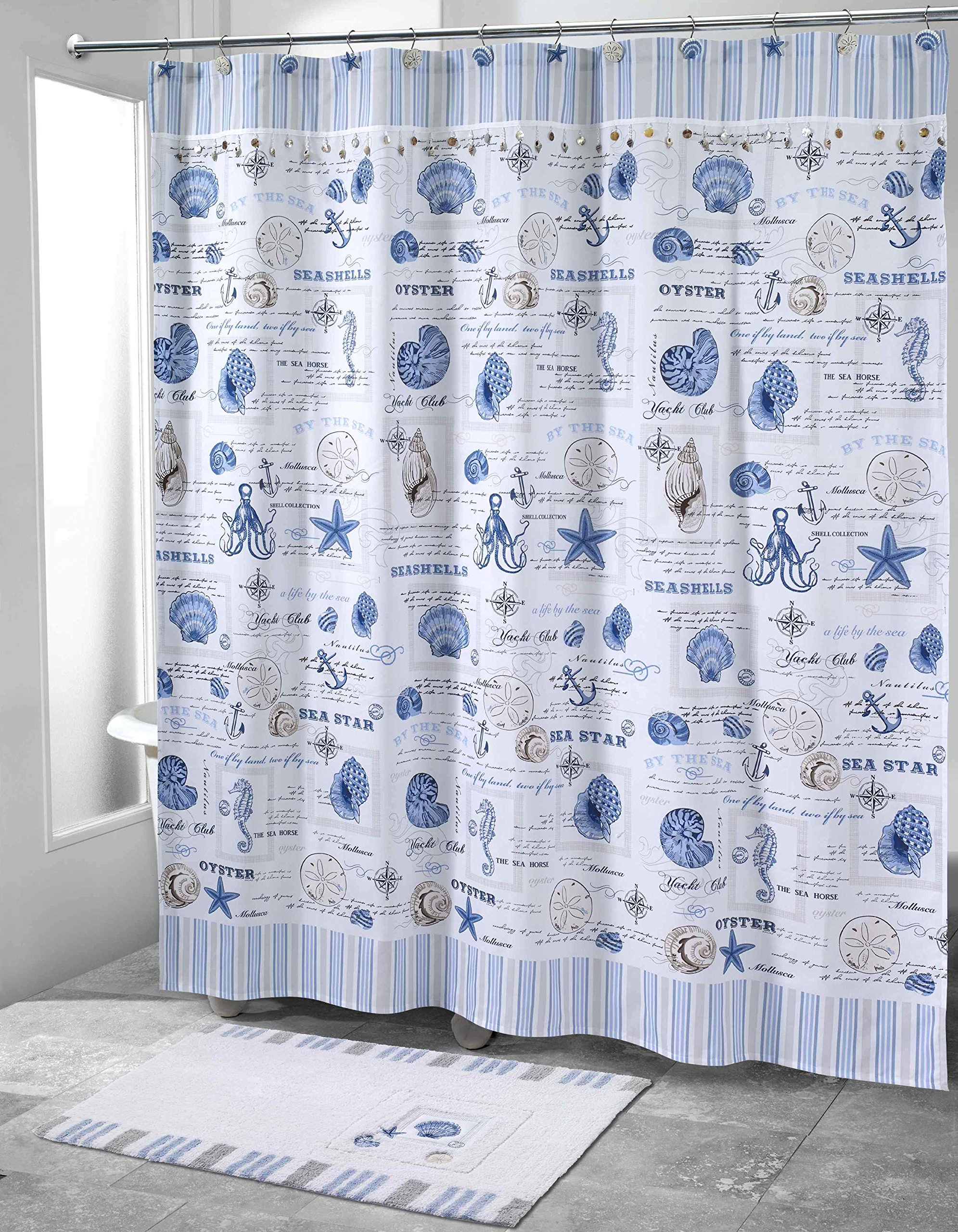 Avanti Linens - Fabric Shower Curtain, Sea Inspired Bathroom Decor (Island View Collection)