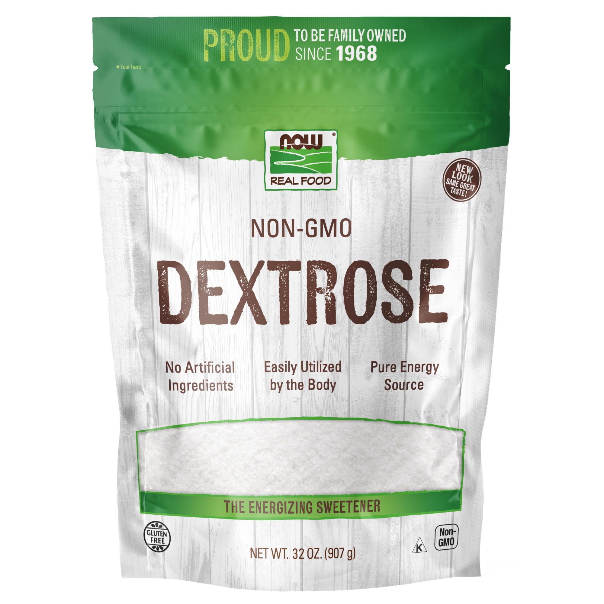 NOW Foods, Dextrose, Pure and Natural Sweetener, Easily Utilized by the Body, Energy Source, 32-Ounce (Packaging May Vary)