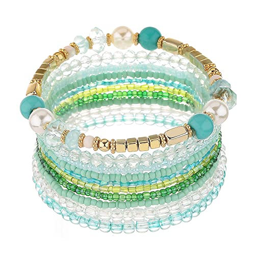 iYours 6 sets Bohemian Multilayer tassels bracelet Handmade Wrap Bracelets Bangle Jewelry Bracelets for Women (JA6-4)