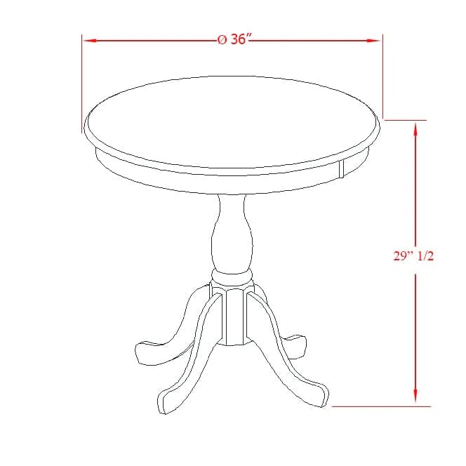 East West Furniture Dining Table, 36x36 Inch, AMT-ACB-TP