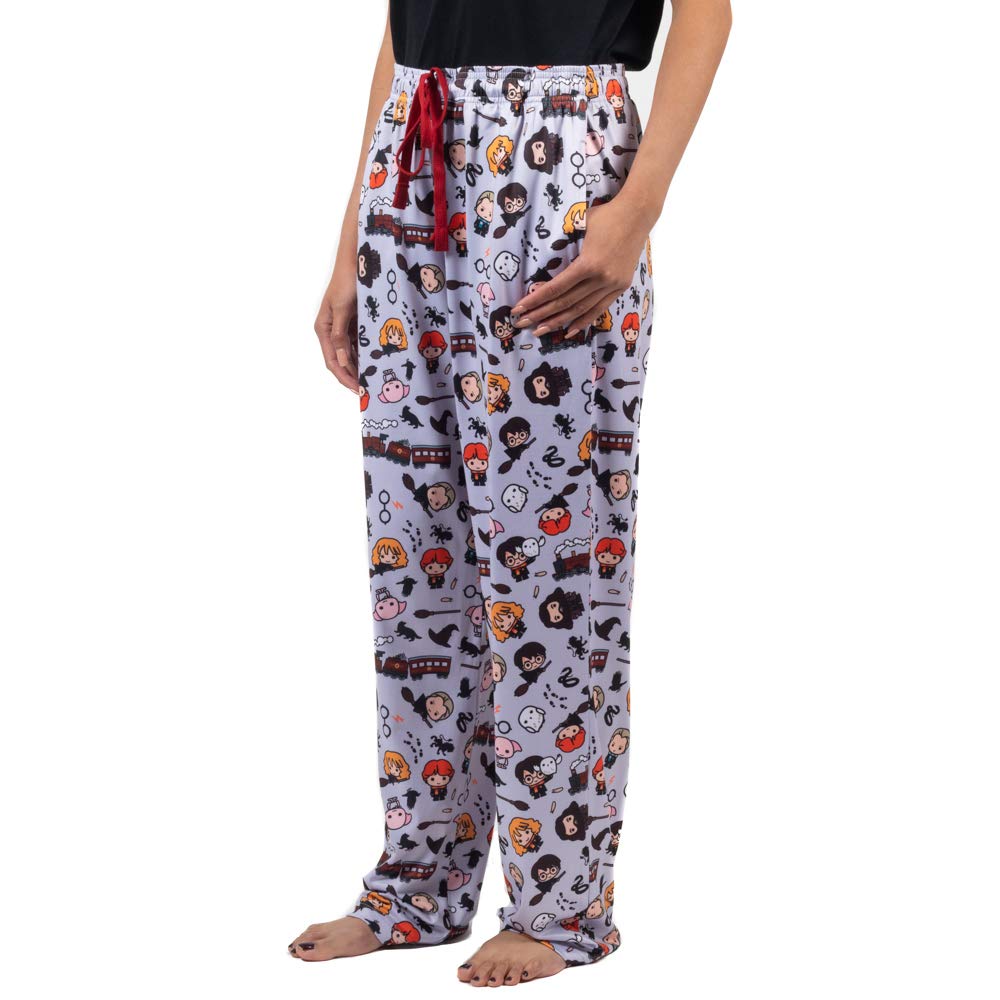 Bioworld Harry Potter Chibi AOP Women's Sleep Pajama Pants-XL Black