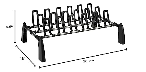 Organize It All 9 Pair Floor Shoe Rack | Storage and Organization | Great For Bedroom | Entryway | Closet | Compact Design | Black