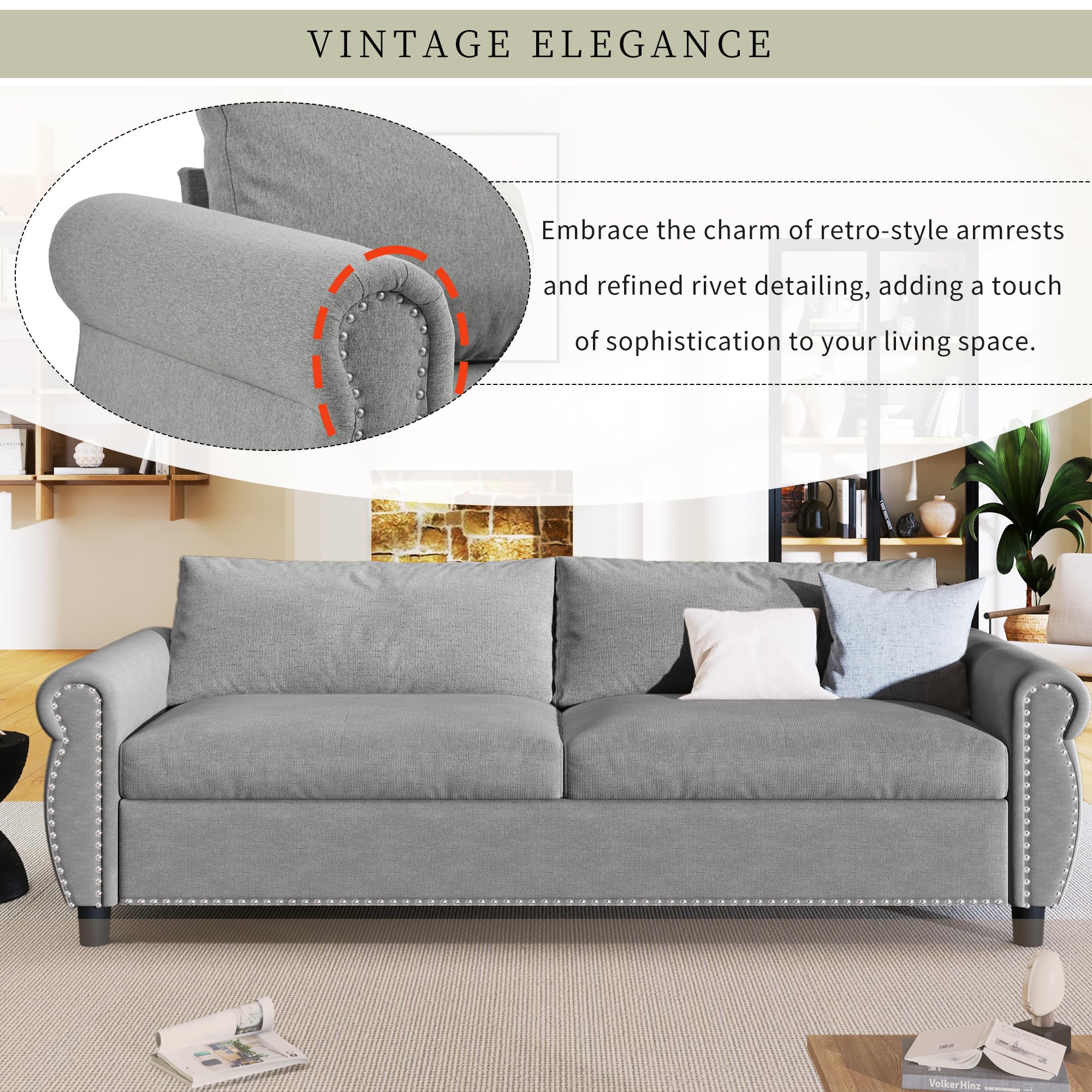DAMAIFROM Sleeper Sofa Bed, 2 in 1 Pull Out Sofa Couch Bed Loveseat Sleeper with Mattress, 81" Large Convertible Futon Sofa Bed Pullout Couch Bed Sleeper for Living Room Apartment, Grey