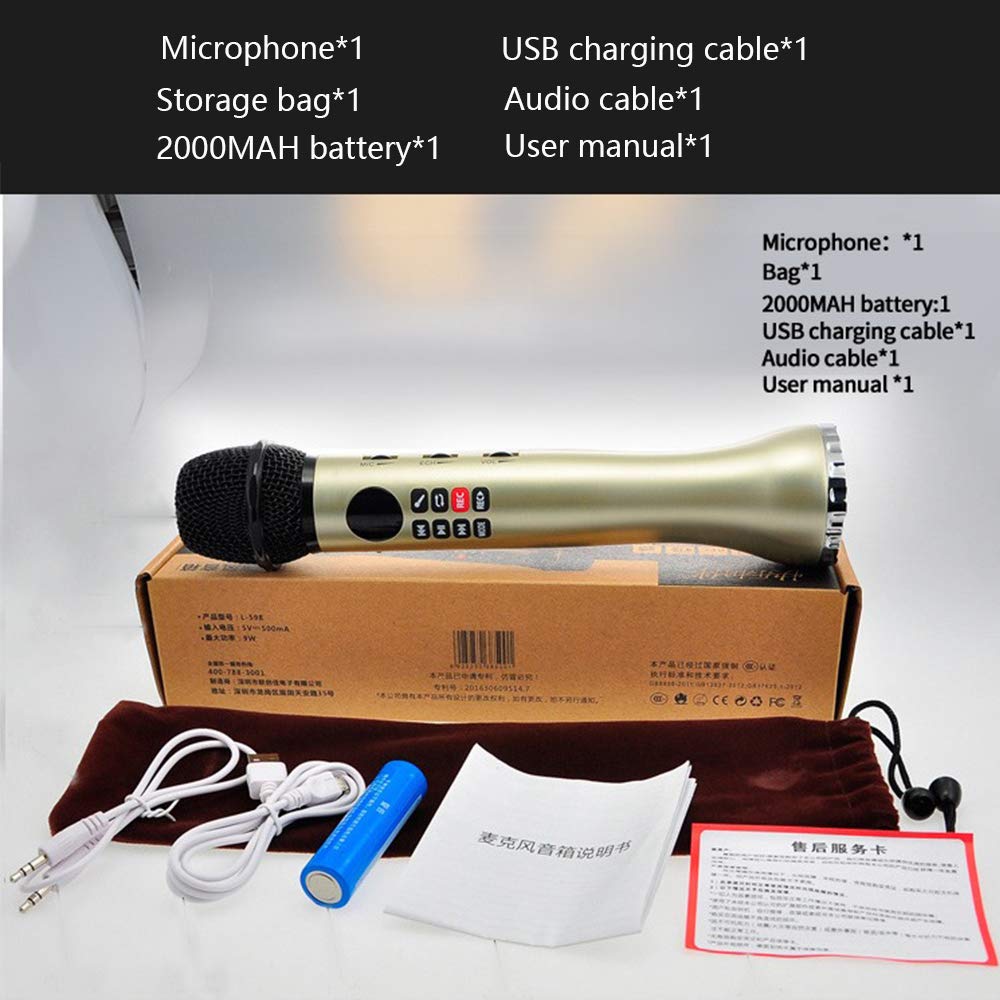Bluetooth Microphone, JeKaVis J-M01 Protable Wireless Karaoke Microphone Speaker Singing Machine with Marvelous Echo Effect for Birthday/Christmas (Black)
