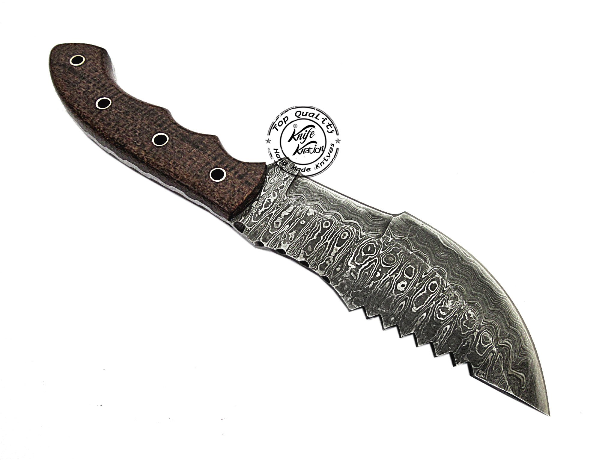 Beautiful Brown Micarta Handmade Damascus Steel Tracker Hunting Knife Prime Quality