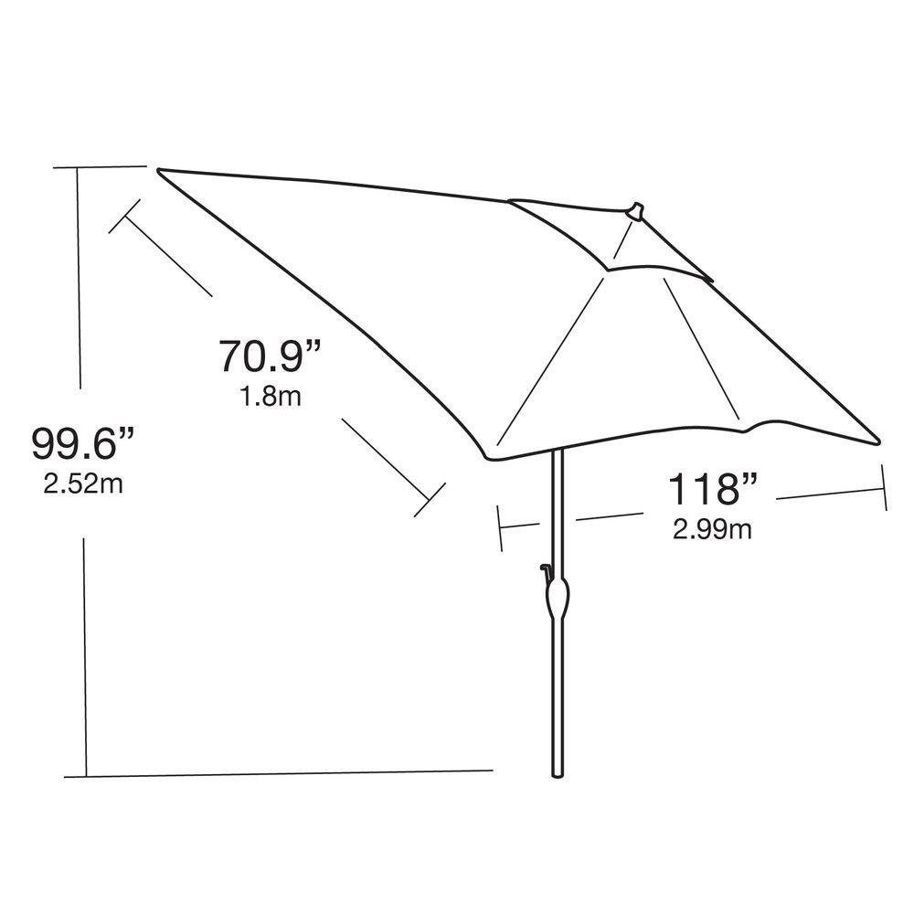 Hampton Bay 10 ft. x 6 ft. Aluminum Patio Umbrella with Push-Button Tilt (Chili)