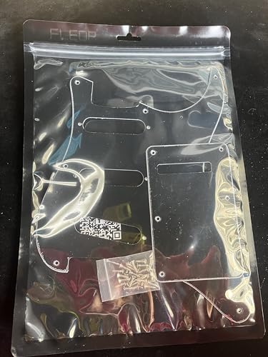 FLEOR 3Ply Black SSS 8 Hole Vintage ST Pickguard Backplate Tremolo Cavity Cover with Screw for Vintage ST Style Guitar Parts