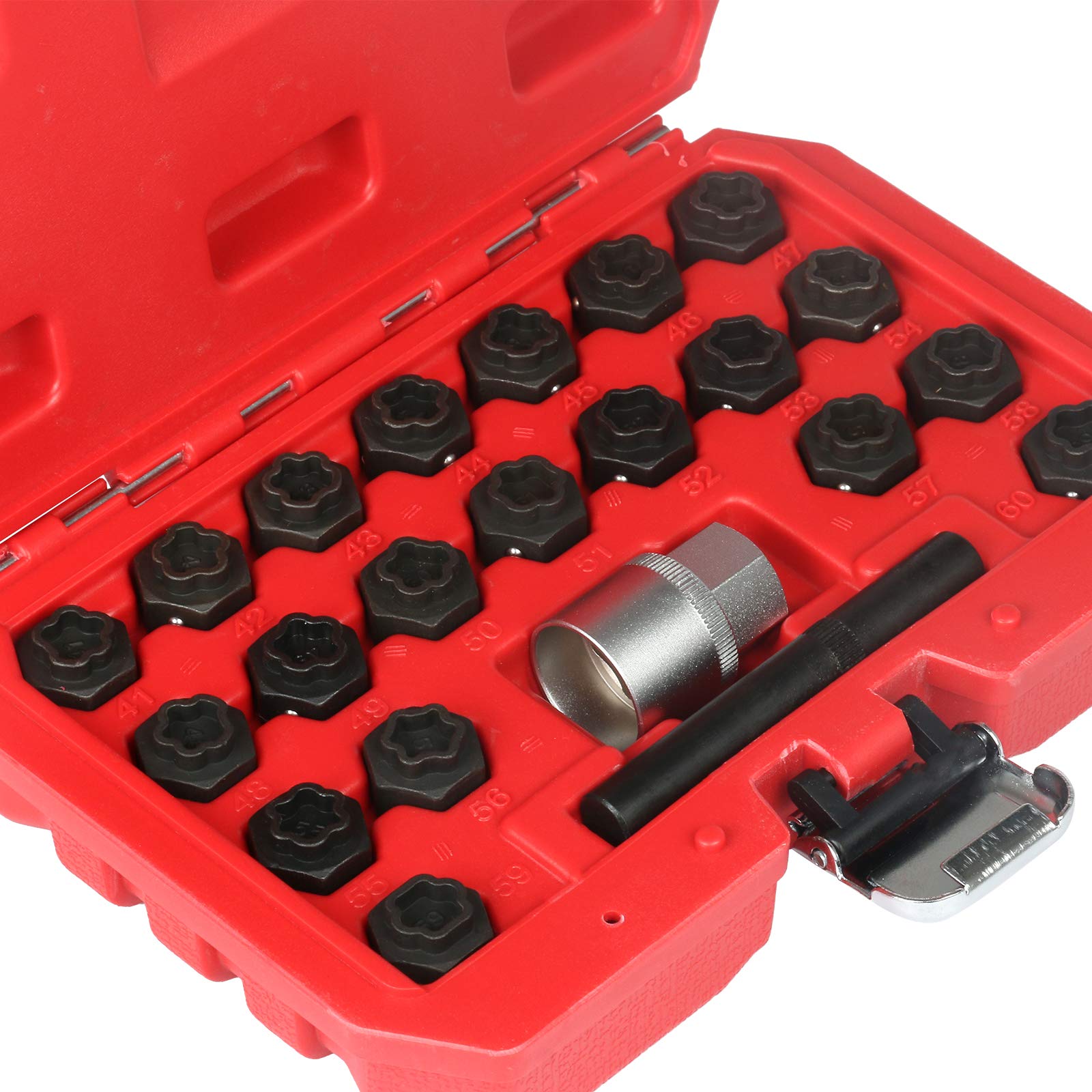 BELEY 22pcs Wheel Lock Key Removal Kit Compatible with BMW Series, Wheel Anti-Theft Lock Lug Nuts Screw Remover Socket Tool Set