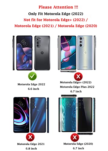 for Motorola Edge 2022 Case, Moto Edge 2022 Case with HD Screen Protector, Fashion Non-Slip Shock-Absorption Flexible TPU Bumper Soft Rubber Protective Phone Case Cover for Motorola Edge 2022, Black