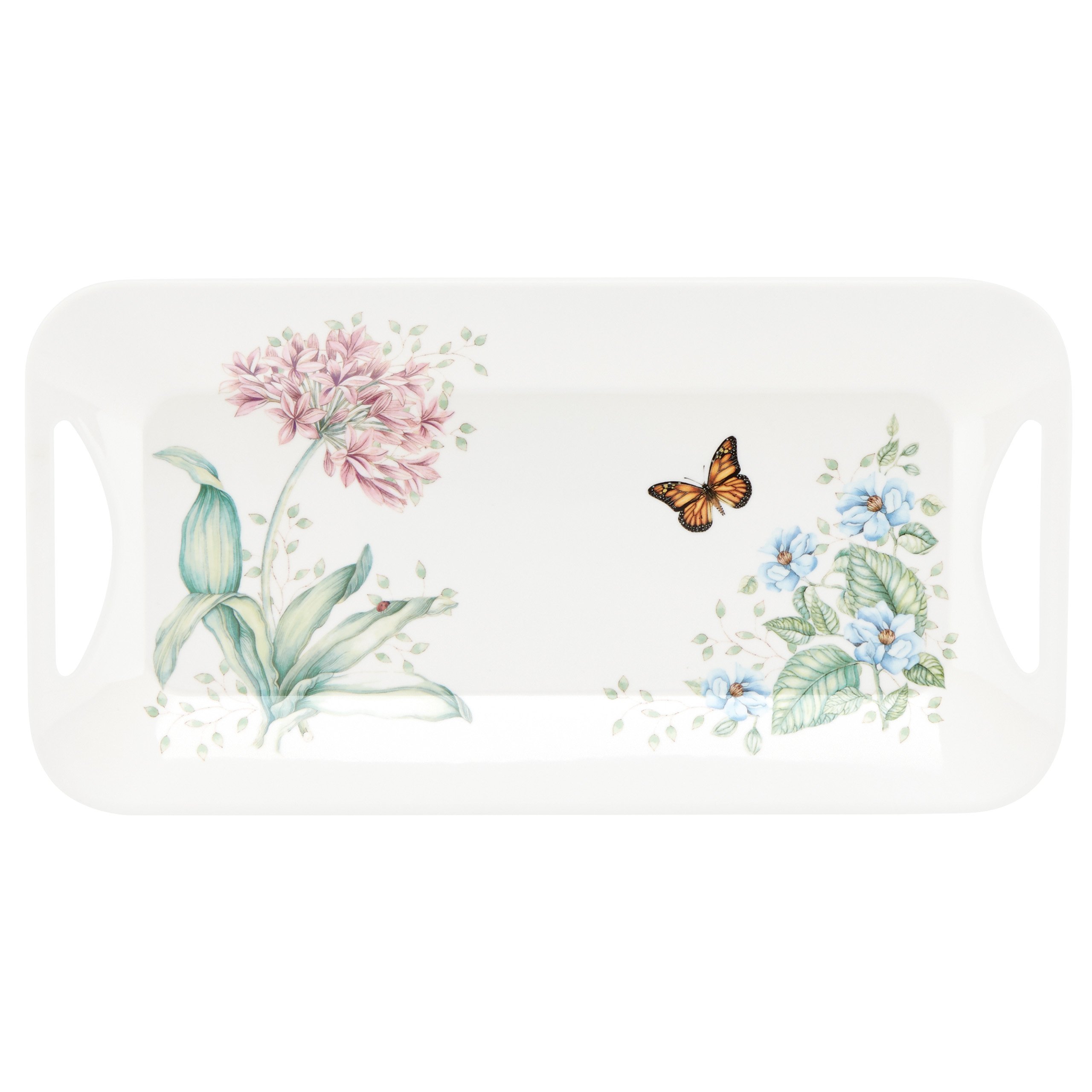 Lenox Butterfly Meadow Melamine Hors D'Oeuvres Tray, 1 Count (Pack of 1), Multi