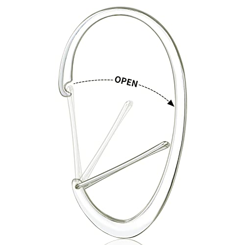 Nickel Shower Curtain Rings, Rustproof Shower Curtain Hooks for Bathroom, ZESLMG Decorative Shower Hooks Rings for Shower Curtain Rod Hangers, Set of 12 D-Shaped Design