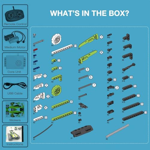 BIRANCO. Remote Control Tracked 3in1 Stunt Racer Building Kit - RC Car STEM Construction Toy, Gift Idea for Kids, Boys and Girls Ages 8-12 Year Old (353 Pcs)