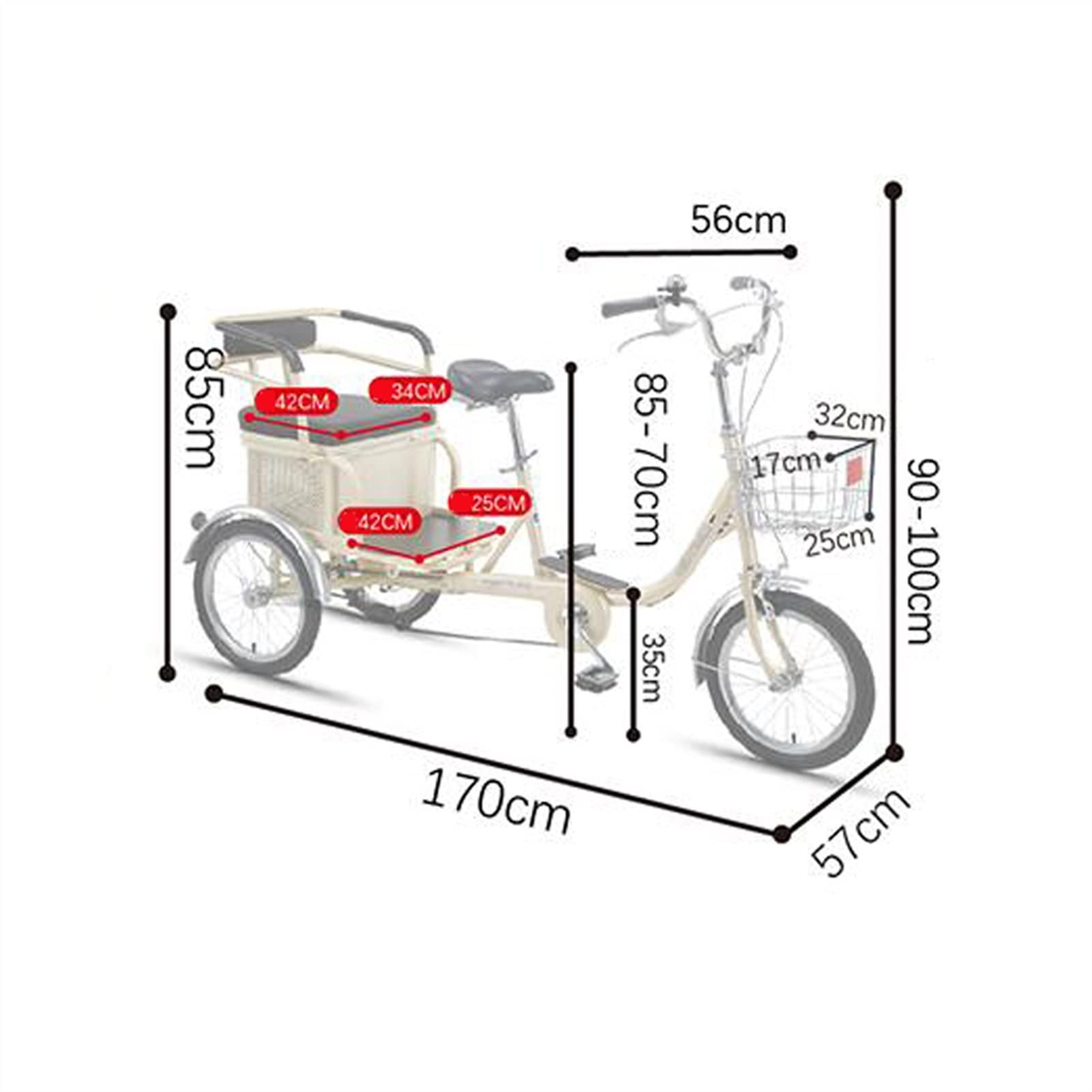 LUYIYI Pedal Rickshaw, Old Pedal Small Bicycle, Adult Cargo Scooter (Color : Gold)