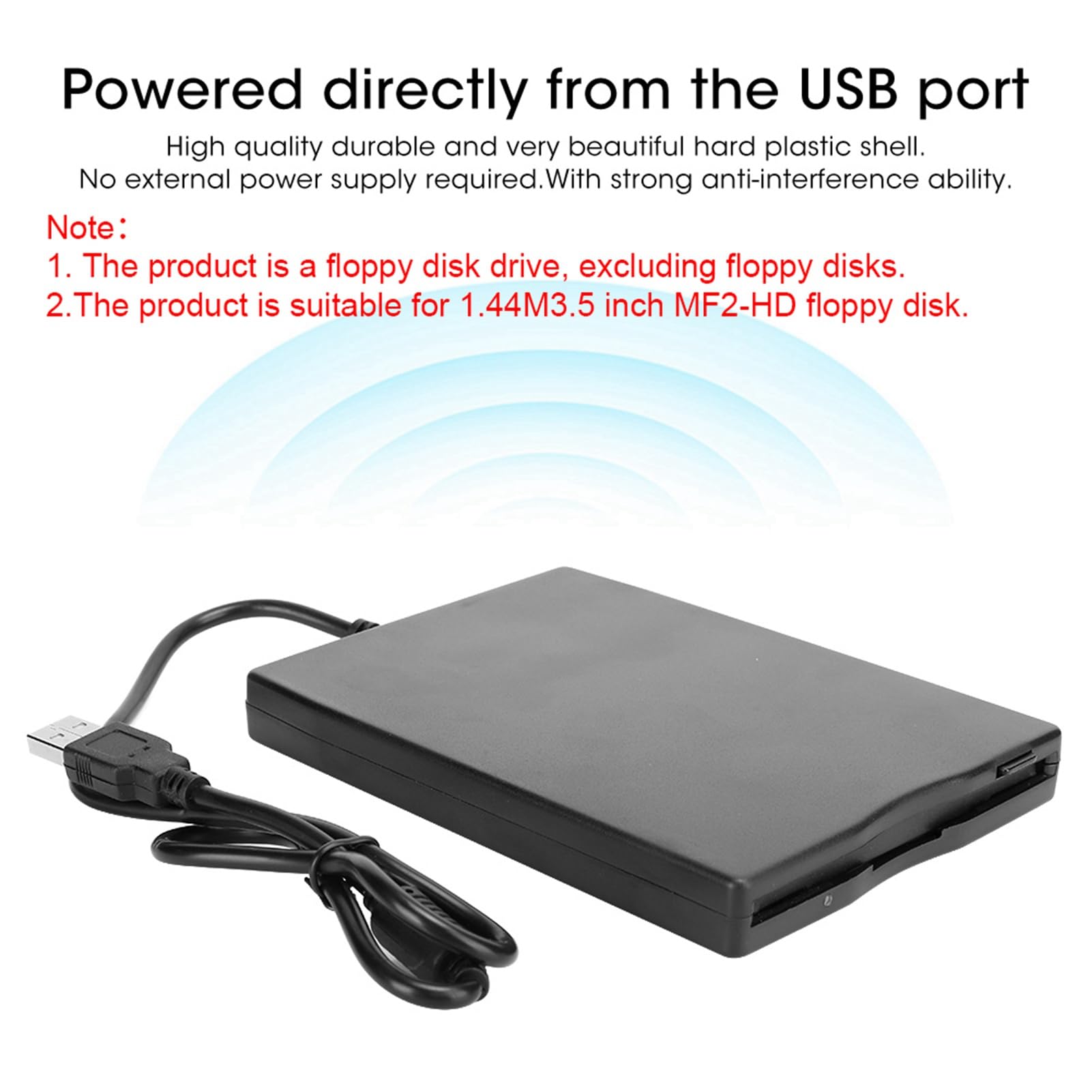 ciciglow External Floppy Drive Disk 3.5 Inch Card Reader Computer Accessory Without External Power Supply for 10/7 /Vista/Win 8 / XP/ME / 2000 / SE / 98