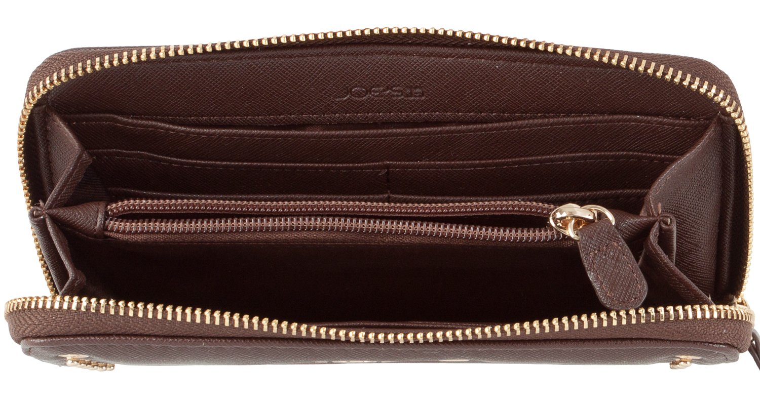 Joe's Jeans Casanova Zip Around Wallet With Studs - Brown