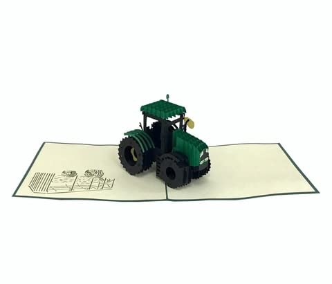 ETA 3D Tractor Pop Up Card, 3D Birthday Vehicles Pop up Card for Grandpa Father Dad Husband Son Friend, 3d Pop Up Card for Father Day, H12