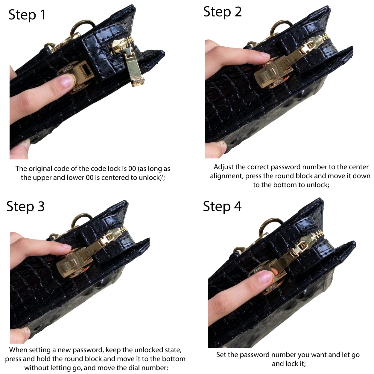 Black Mens Big Clutch Bag Business Alligator Leather Purse Wristlet Handbag Premium Crocodile Skin Multiple Compartments Card Phone Holder Organizer Wallet RFID Blocking CLUT01