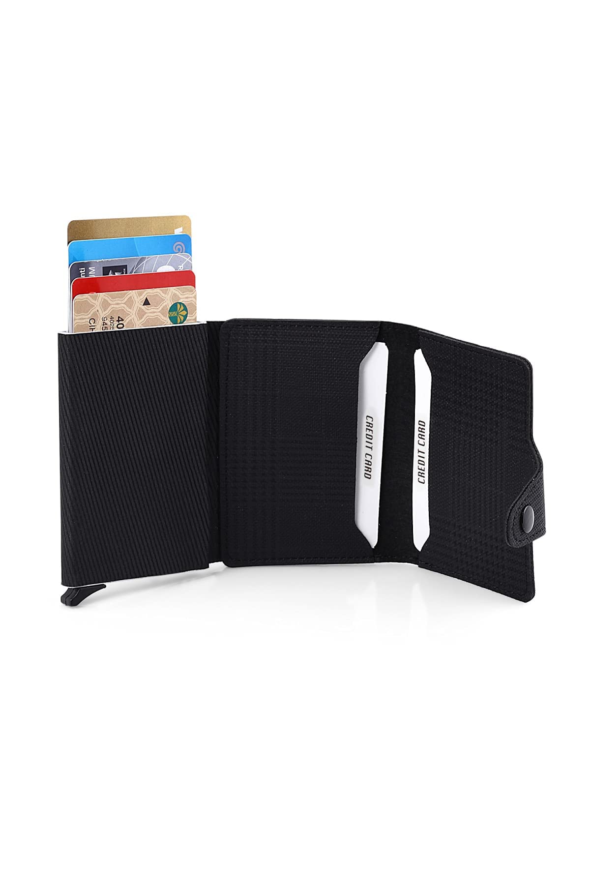 BADANG Classic Leather Mat Wallet, Belt, Credit Card Holder Gift Accessory Set, Card Holder and Belt Set (maximum 9 cards) And (maximum additional 6 cards) (Set of 3)… (Black)