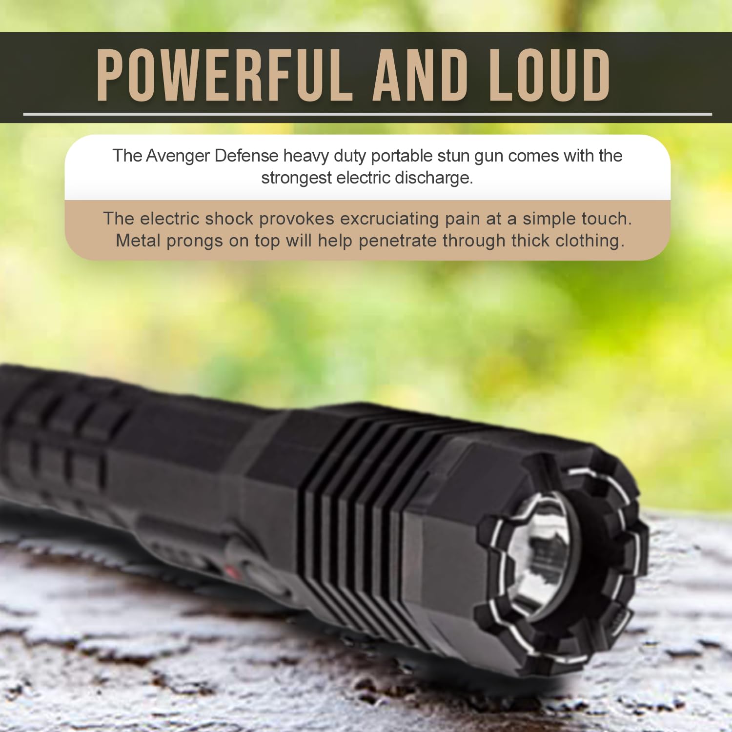 Avenger Defense Pink Stun Gun Torch for Women - Rechargeable Flashlight Protection Device (Hot Pink)