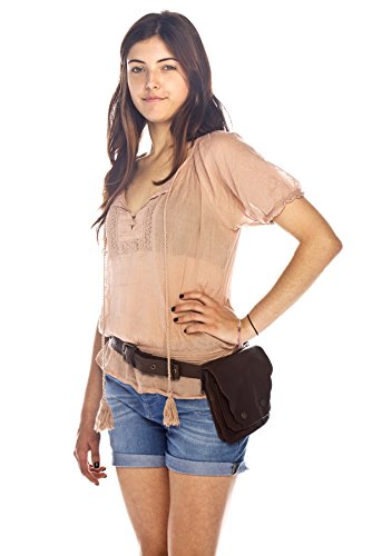 Handmade Premium Leather Hip Bag ** The Burn Notice Bag ** (S/M (24" - 41"), Dark Brown)
