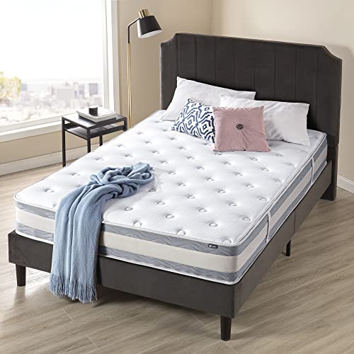 ZINUS 10 Inch Green Tea Cooling Gel Memory Foam HybridMattress / Pocket Innersprings for Motion Isolation / Edge Support, Queen, White