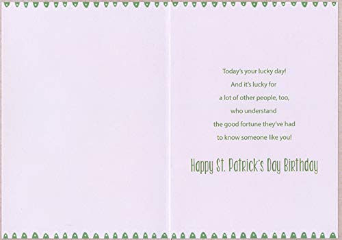Designer Greetings Green Balloons, Presents and White Vines St. Patrick's Day Birthday Card