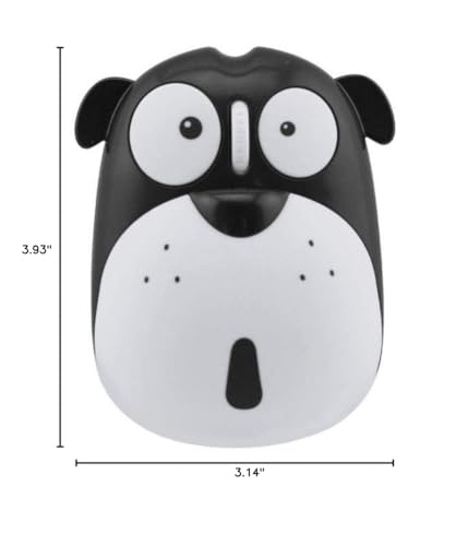 FLY WAY Cute Wireless Mouse, Cartoon Dog 2.4GHz Rechargeable Cordless Mouse with Nano USB Receiver Children Mice Kids Gaming Mouse for Notebook,Laptop,PC,Desktop (black)