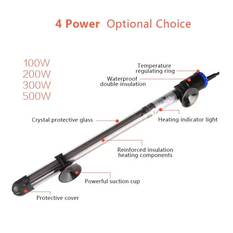 EVERGROW® 300W Aquarium Fish Tank Anti-Explosion Submersible Heater JRB-230