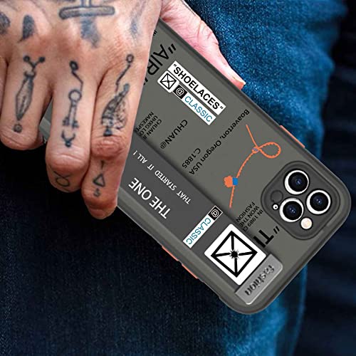 Ins Cool Off Phone Cover Compatible with iPhone 12 Pro Max Case for Boys, Sports Shoes Graphics White Black Pattern Slim Thin Clear Hard Back Shockproof Case with Adjustable Wristband Kickstand