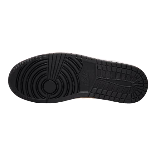 Nike Men's Air Jordan 1 Mid SE Sneaker, Black/Multi-color-sesame, 12