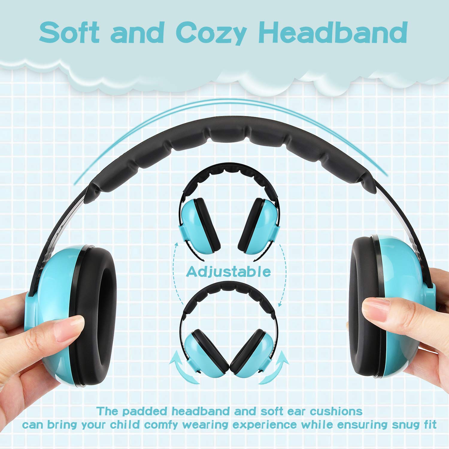 Birsppy Baby Ear Muff,Hearing Protection for Kids,Noise Cancelling Ear Muff,3 Months to2 Years(Blue)