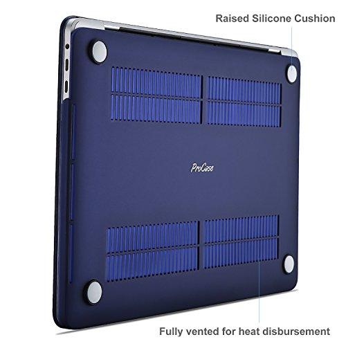 ProCase MacBook Pro 13 Case 2019 2018 2017 2016 Release A2159 A1989 A1706 A1708, Hard Case Shell Cover and Keyboard Skin Cover for MacBook Pro 13 Inch with/Without Touch Bar -Darkblue