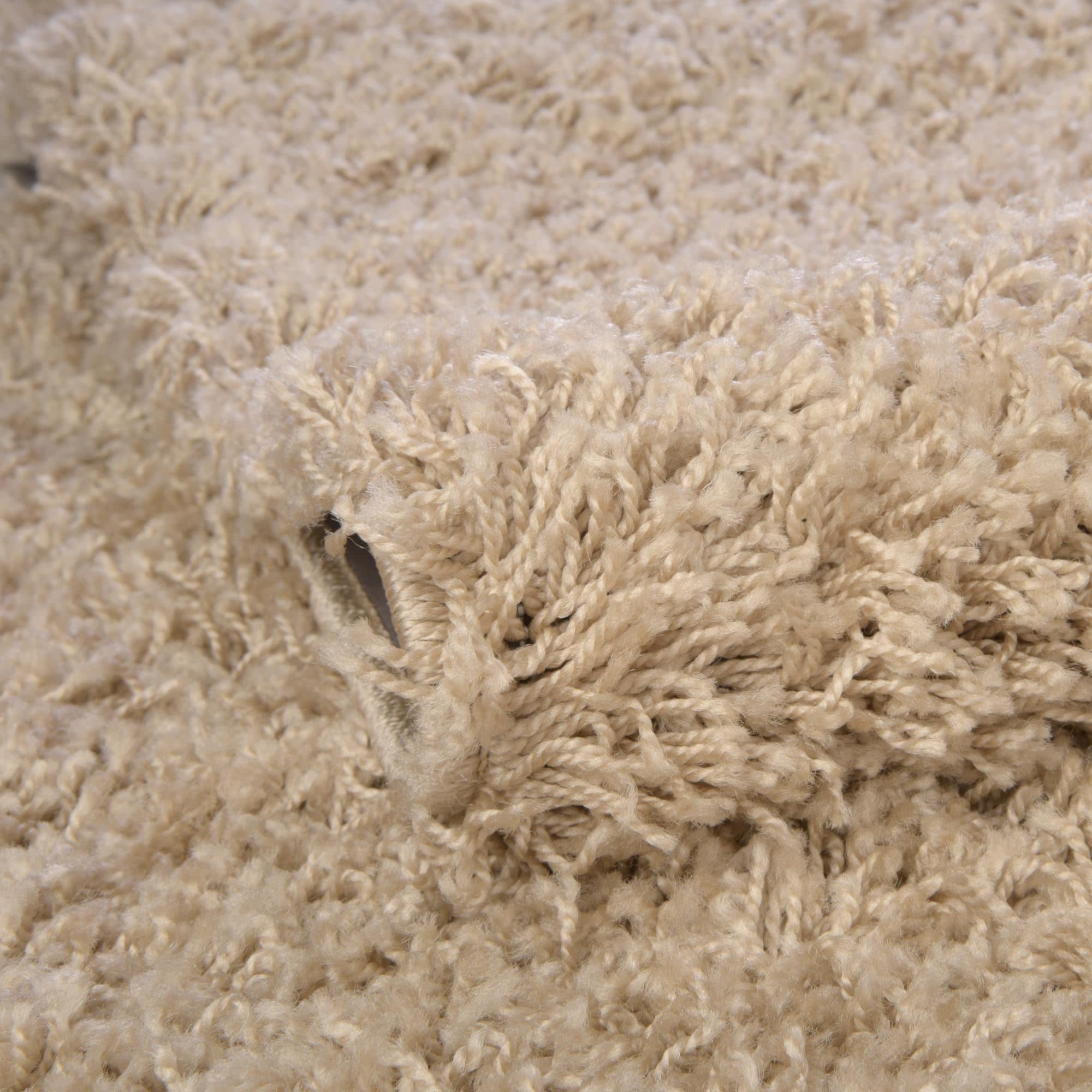 Rugs.com - Über Cozy Solid Shag Collection Rug – 5' x 8' Taupe Shag Rug Perfect for Bedrooms, Dining Rooms, Living Rooms