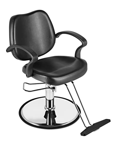Beautymega Black Round Base Styling Salon Chair Hydraulic Pump Barber Chair All Purpose Beauty Salon Equipment