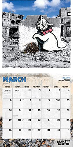 Banksy's Graffiti | 2023 12 x 24 Inch Monthly Square Wall Calendar | BrownTrout | Drawings Street Art Design