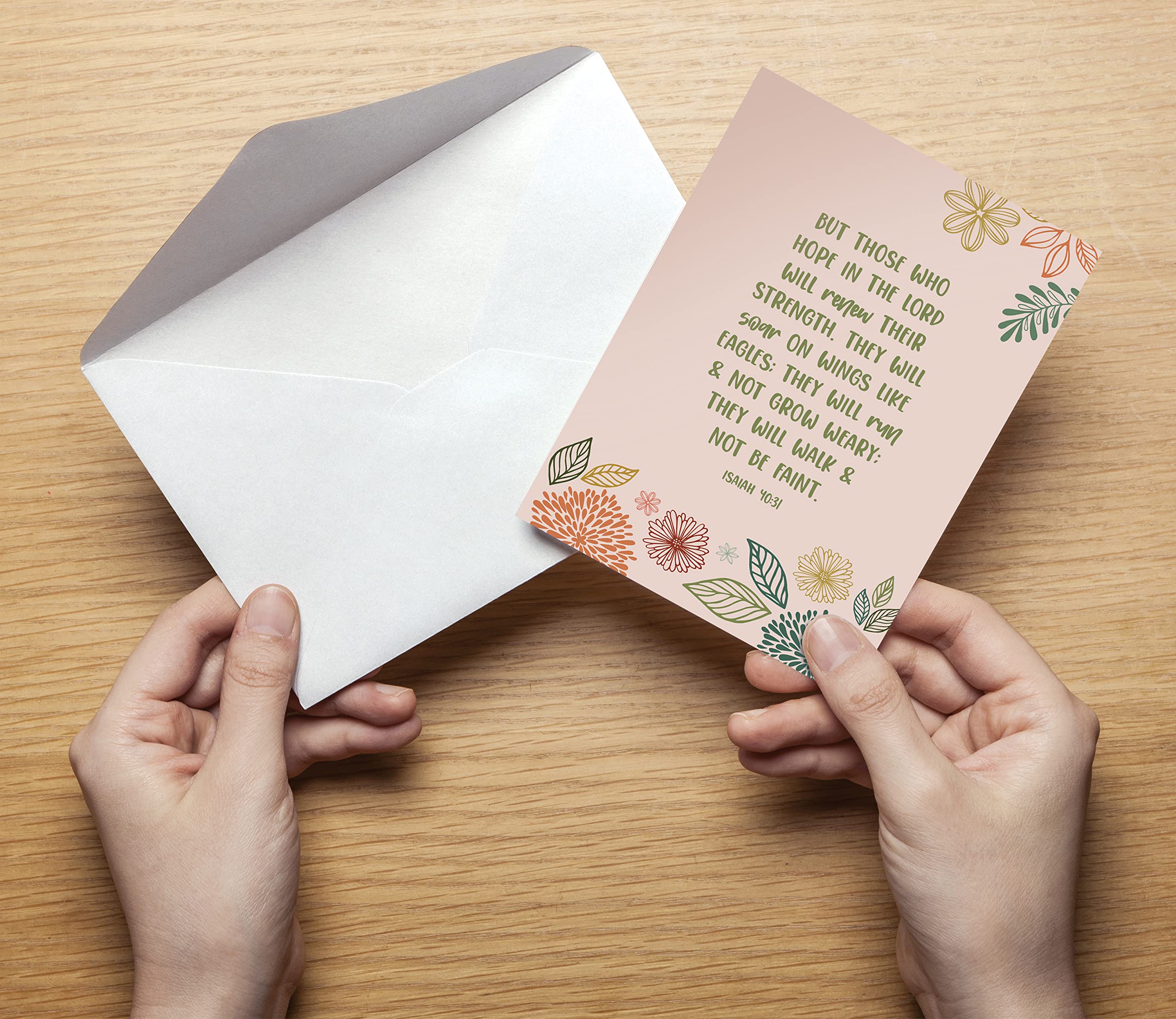 Better Office Products 50 Pack Inspirational Christian Greeting Cards with Envelopes, 6 Bible Verses, 6 Designs, 4x6 Inch, Scripture Notecards for All Occasions,(Floral Harvest)