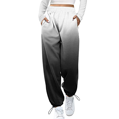Athletic Sweatpants Womens Cinch Bottom Baggy Lounge Pants High Rise Running with Pockets Joggers Lounge Pants Yoga