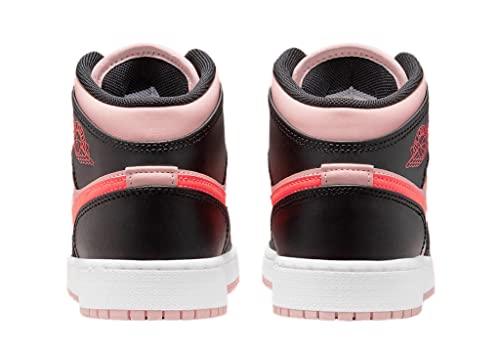 Nike mens Air Jordan 1 Mid GS Shoes, Atmosphere/Infrared 23 Black, 6 Big Kid
