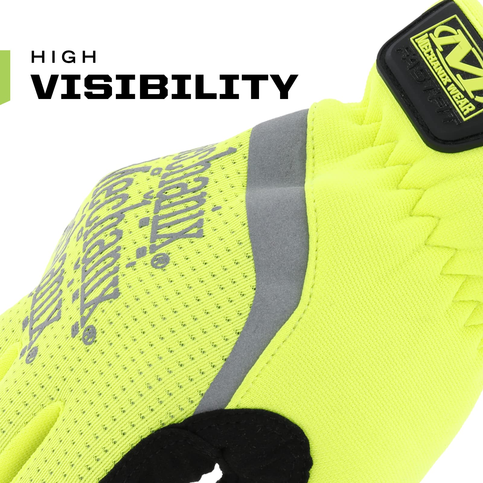 Mechanix Wear: Hi-Viz FastFit Work Gloves with Secure Fit Elastic Cuff, Reflective and High Visibility, Touchscreen Capable, Safety Gloves for Men, Multi-Purpose Use (Fluorescent Yellow, Large)