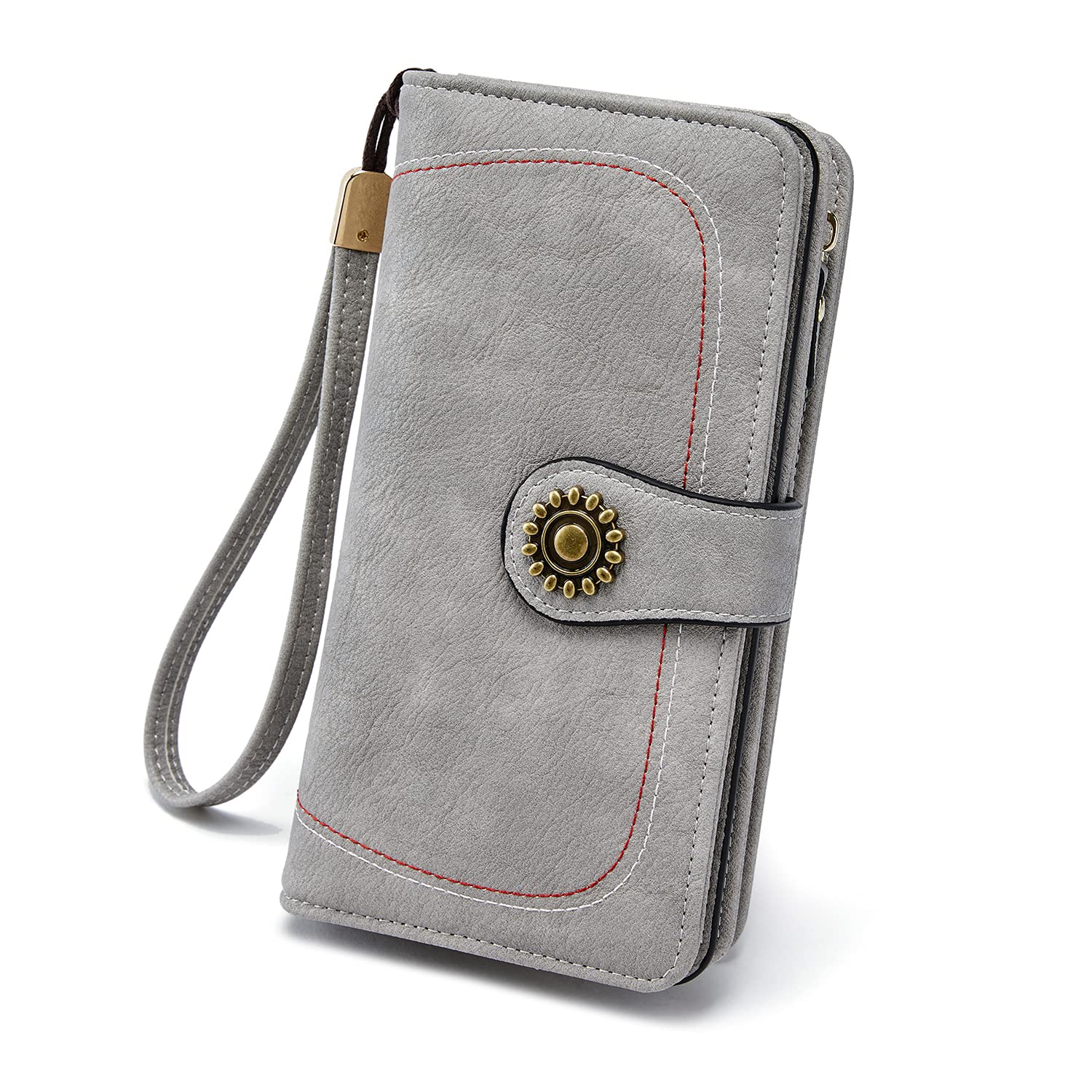 OPAGE Wallets for Women PU Leather Credit Card Holder with RFID Blocking Large Capacity Wristlet