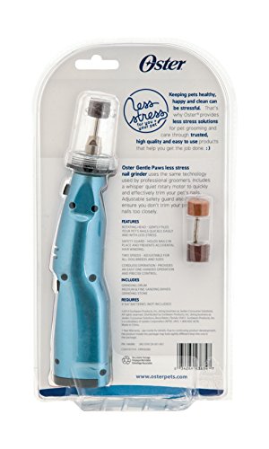 Oster Gentle Paws Less Stress Dog and Cat Nail Grinder, 2 Speed (078129-600-000)