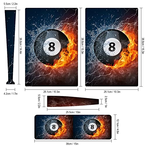 Billiard Ball in Fire and Water Full Protective Skin Cover Design Wrap Decal Sticker Compatible with PS5 Digital Edition Console and Controller