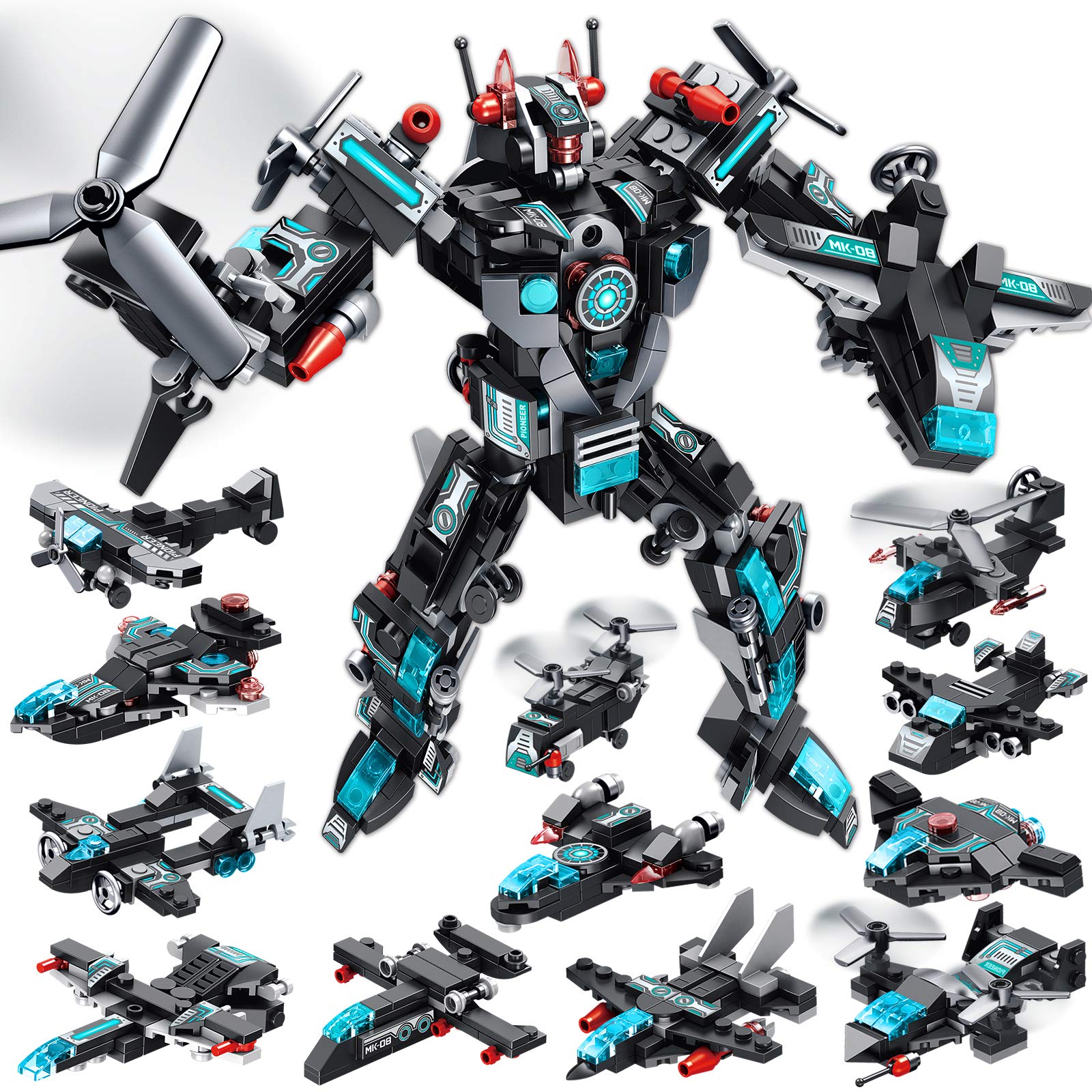 LUKAT Robot Building Toys for Boys Age 6 7 8 9 10 11 Year Old, 577 PCS STEM Toy Kit, 25-in-1 Building Bricks Educational Construction Set Engineering Toys, Activities Learning Gift for Kids
